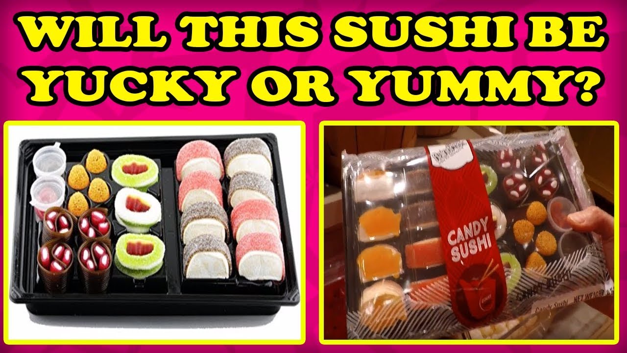 Raindrops Gummy Sushi Candy Bento Box! Yuck or Yum? Gummy sushi Review ...