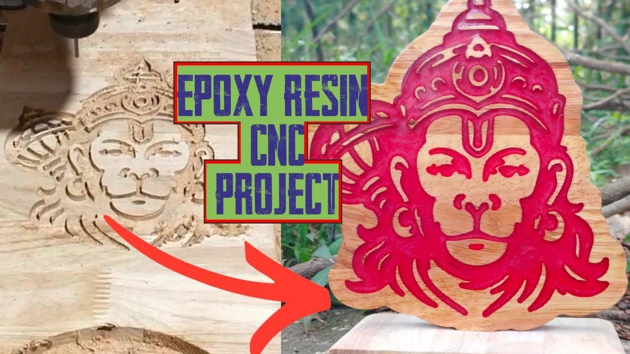 CARVING HANUMAN JI AND FILLING EPOXY #epoxy #woodart - YouTube