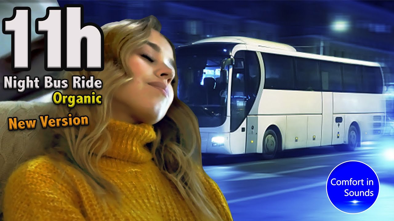 NEW Night Bus Ride Sound, Interior Bus Ambience Organic Sound, White ...