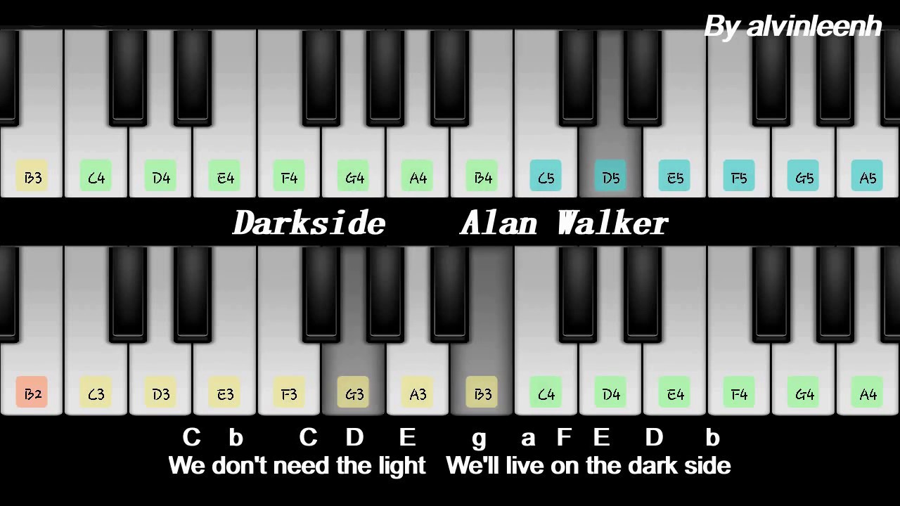#68 Darkside Alan Walker【Easy Piano Sheet】 - YouTube