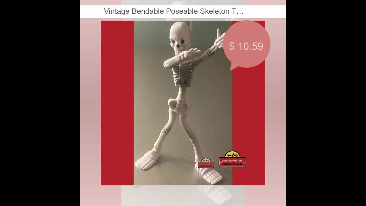 Vintage Bendable Poseable Skeleton Toy Figure 1980s Halloween Décor Or ...