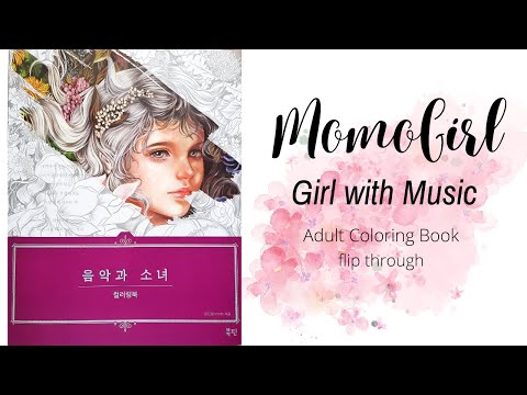 Girls with Music Momogirl Flip Through | Korean Adult Coloring Book