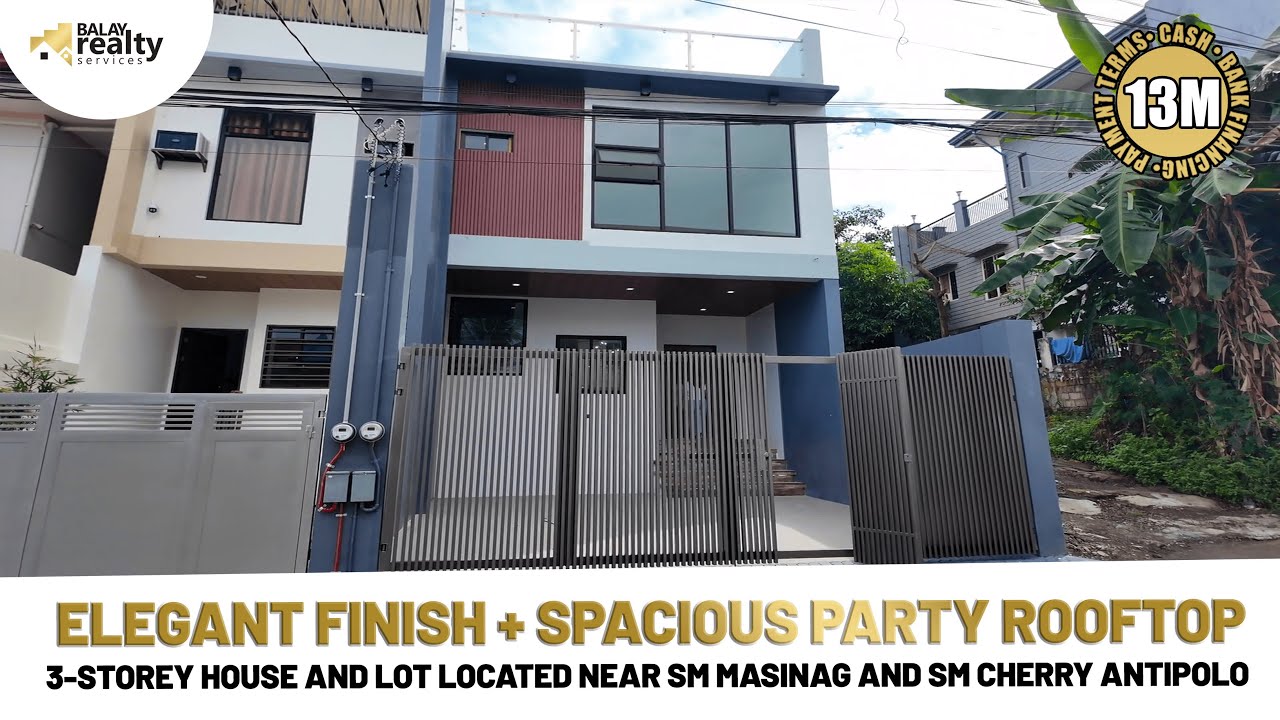 ELEGANT FINISH + SPACIOUS PARTY ROOFTOP. 3-Storey House and Lot Located ...