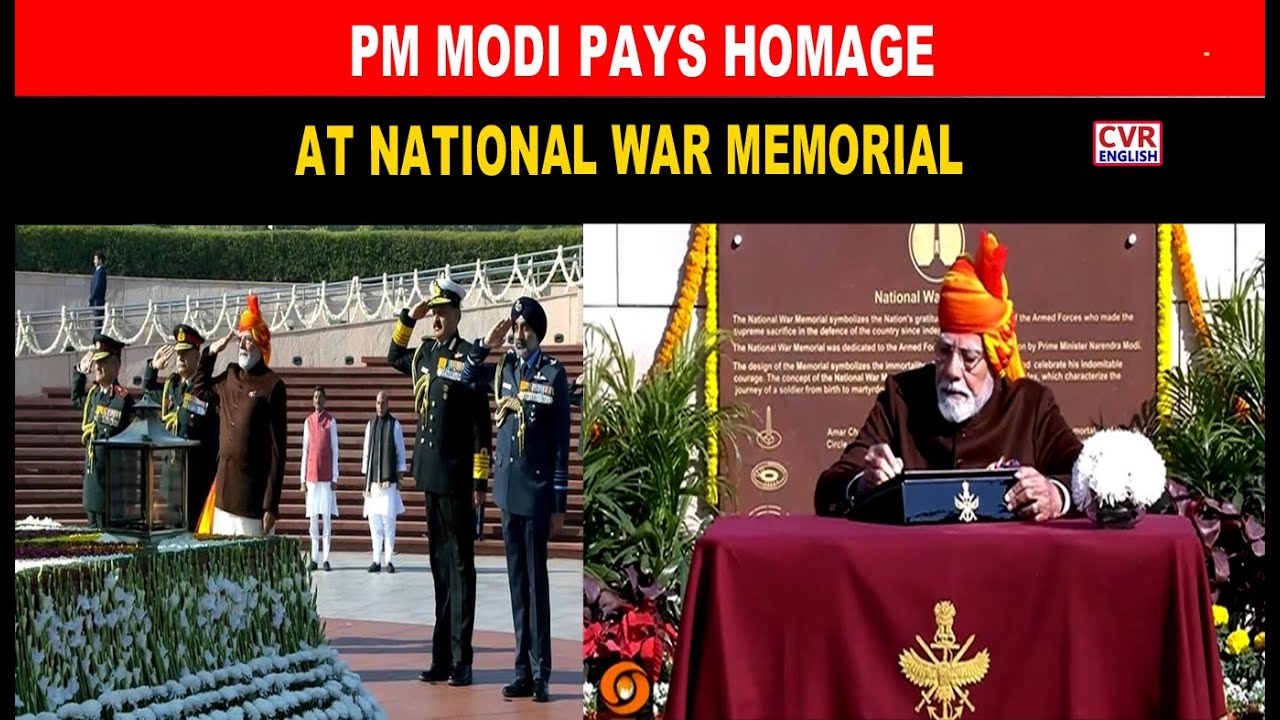 PM Modi Pays Homage At National War memorial | CVR English - YouTube