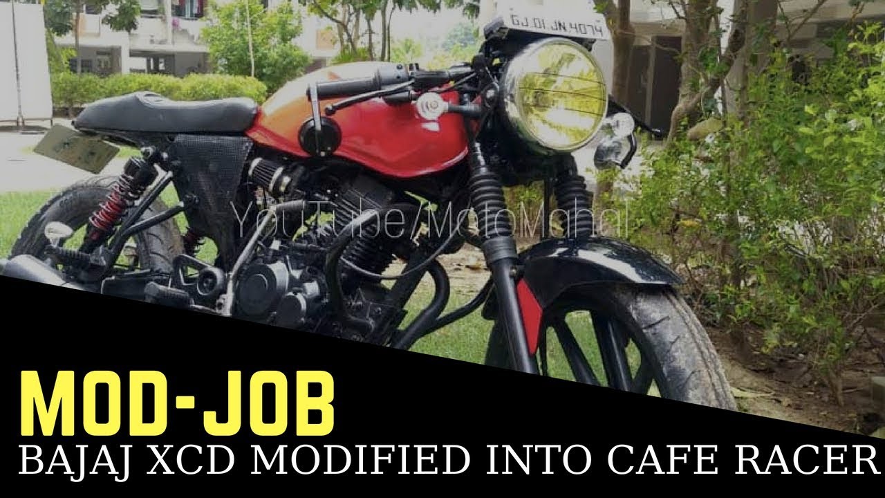 Bajaj XCD 125 modified into a cafe racer - YouTube