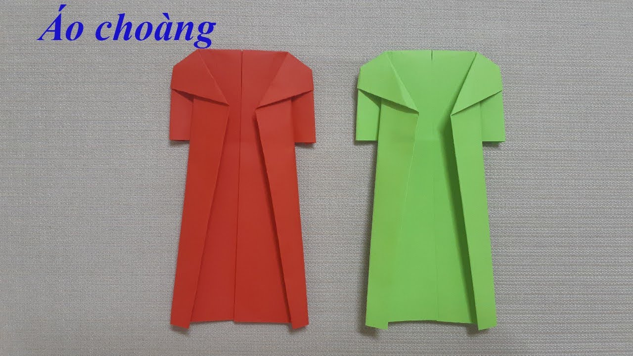 Cách xếp áo choàng/ How to make paper cloak - YouTube