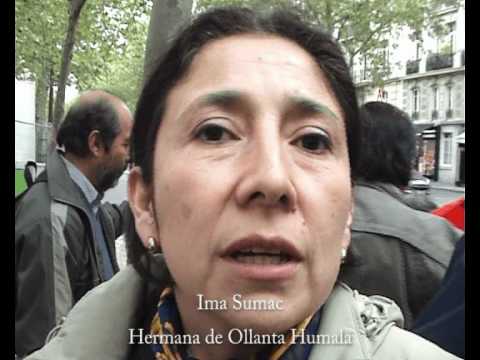 Ima Sumac, hermana de Ollanta Humala en la manifestación - YouTube