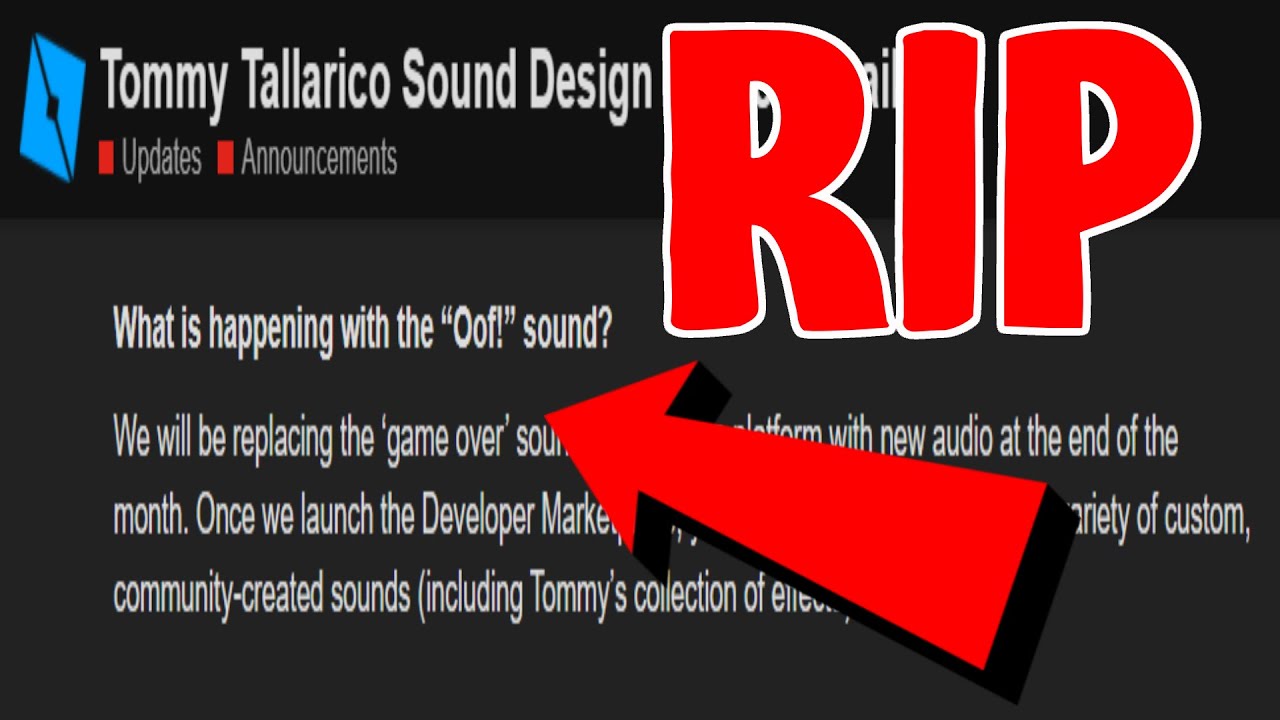 ROBLOX IS REMOVING THE OOF NOISE... (RIP) - YouTube