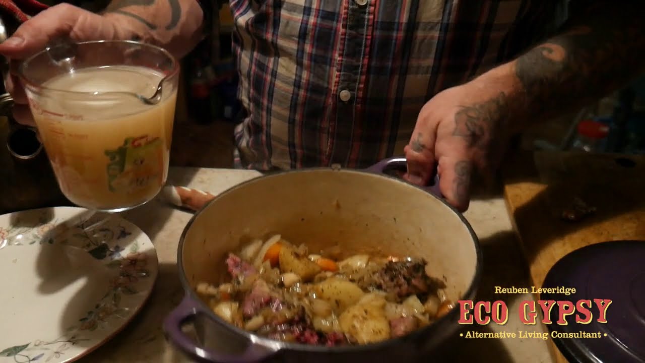 rabbit stew winter cook off ! eco gypsy - YouTube