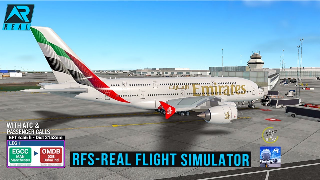 RFS - Real Flight Simulator- Manchester to Dubai||Full Flight||A380 ...
