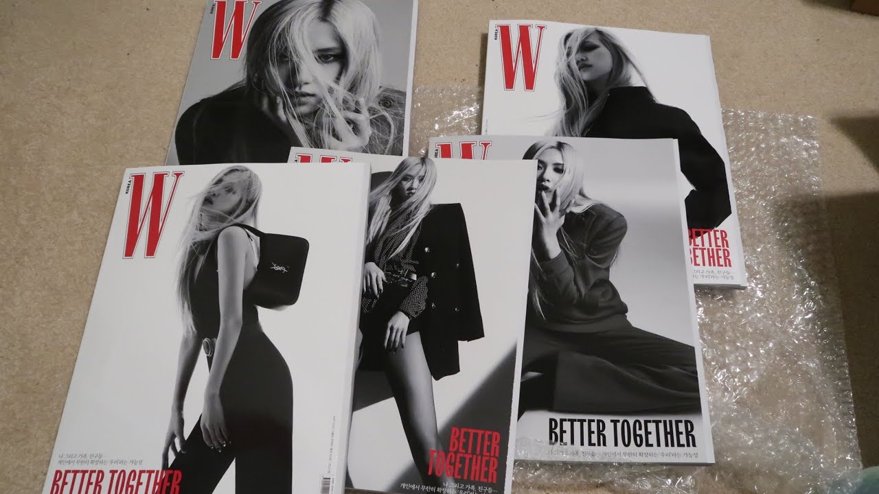 BLACKPINK ROSÉ W KOREA MAGAZINE MAY 2021 ISSUE A,B,C,D,E COVER UNBOXING ...