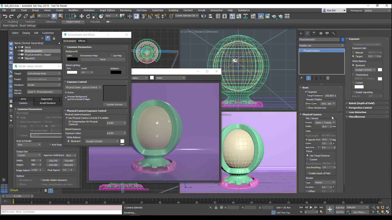 3ds Max의 Arnold render 피지컬 카메라 - YouTube