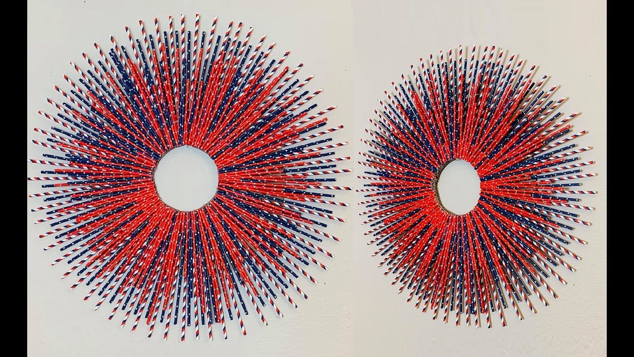 DIY: 4th of July Paper Straw Starburst Wreath {MadeByFate} #284 - YouTube
