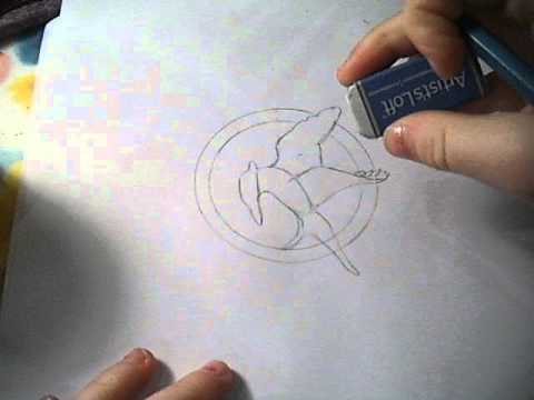 How to Draw the Mockingjay Badge - YouTube