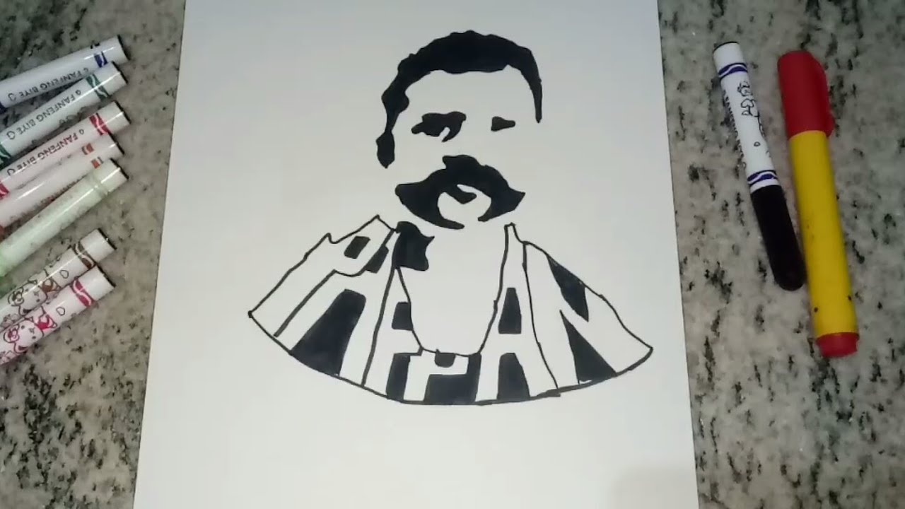 Shaji pappan drawing || #jayasurya || by only art media - YouTube