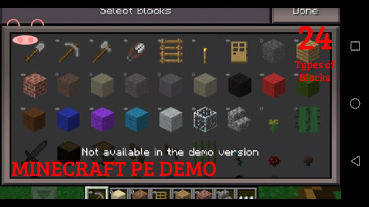 Building in the Minecraft PE DEMO - YouTube