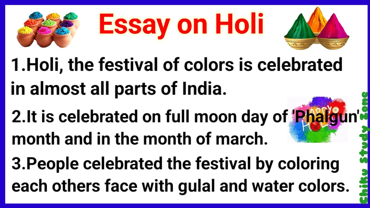 Essay on Holi English Writing। Holi Essay Writing in English - Learn ...