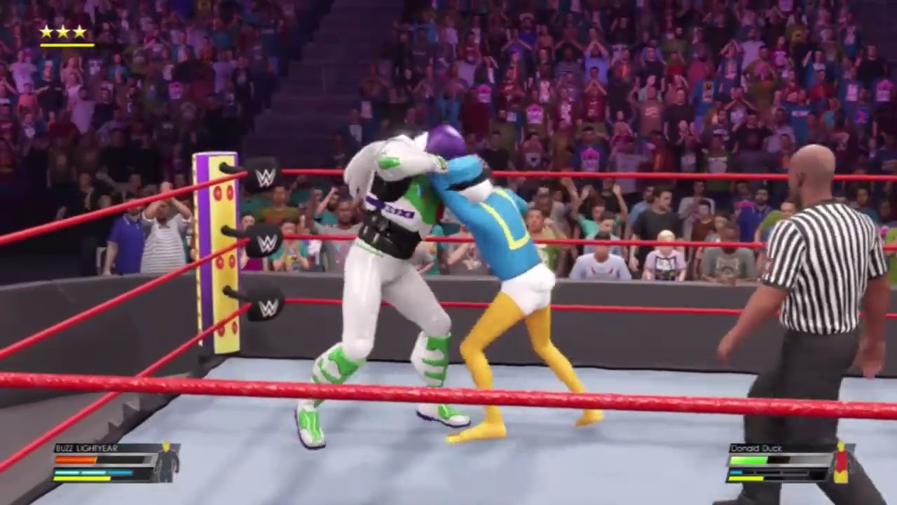 Donald duck Vs buzz light-year WWE 2k22 Disney championship - YouTube