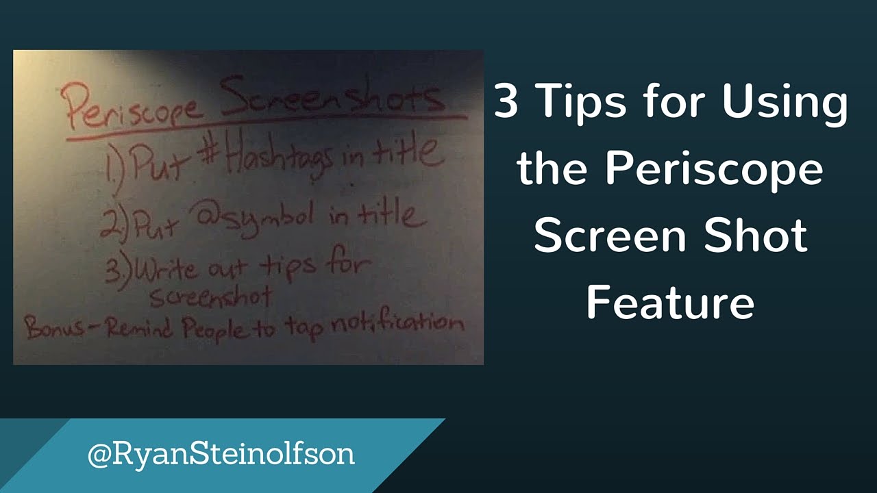 Use the Periscope Screenshot Feature to Get More Followers - YouTube