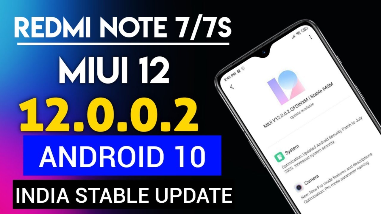 OFFICIAL INDIA - MIUI 12.0.2.0 INDIA OTA, REDMI NOTE 7 MIUI 12 | REDMI ...
