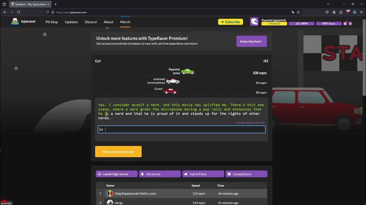 typeracer with mechvibes lmao - YouTube