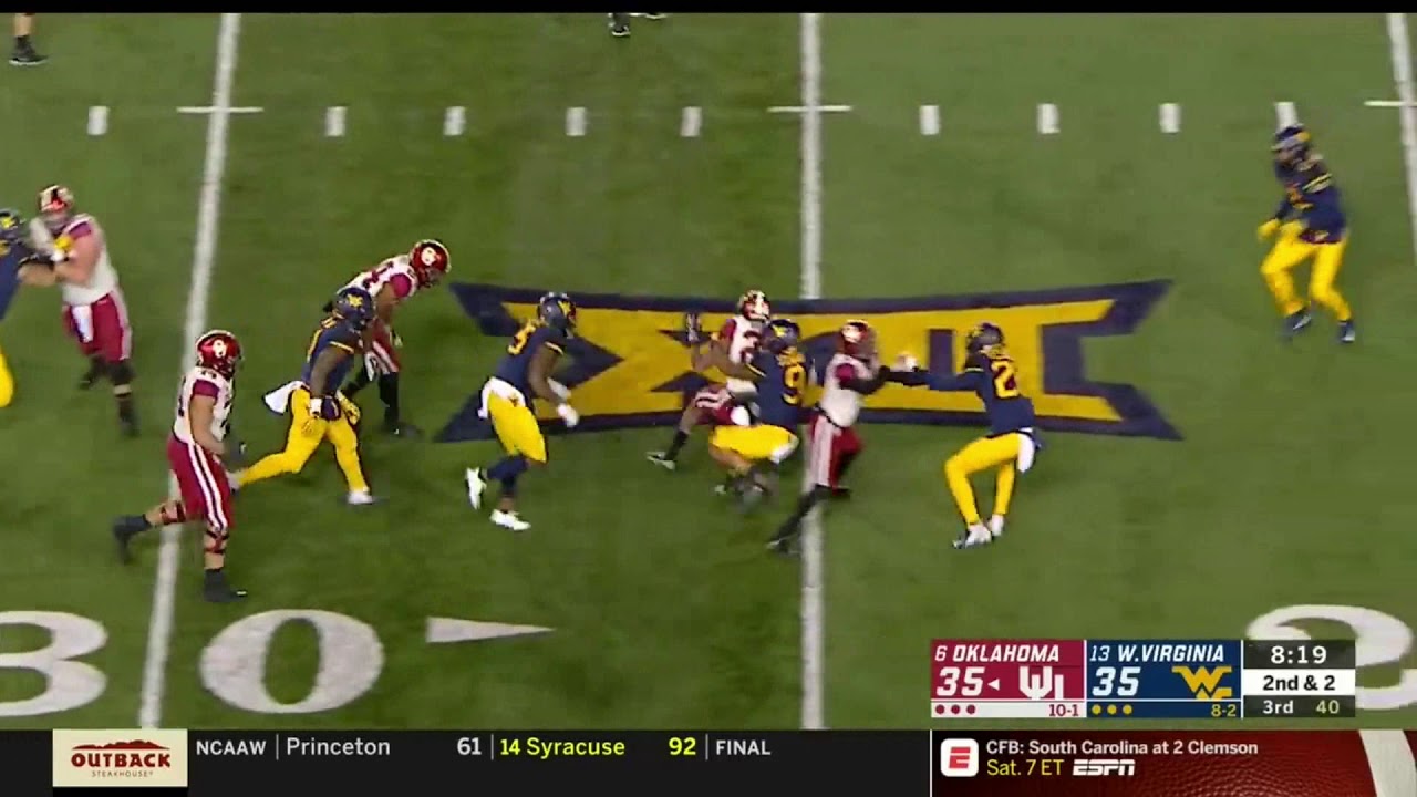 David Long Jr. (West Virginia LB #11) vs. Oklahoma (2018) - YouTube