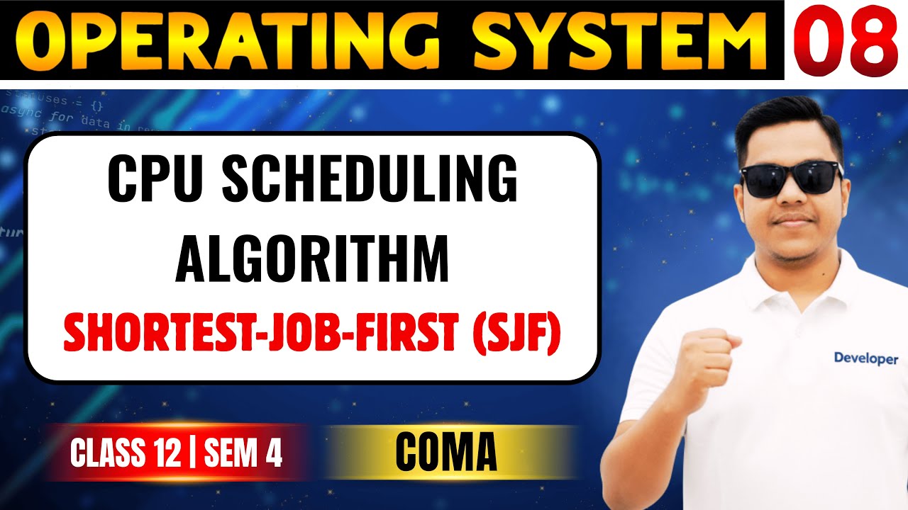 L8: SJF Scheduling Algorithm | Gantt Chart, WT, TAT Solved Example ...