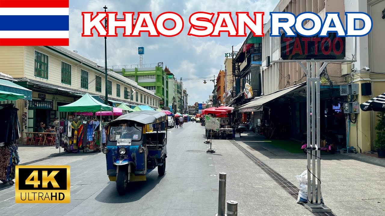 [4K] Khao San Road in Bangkok, Thailand 🇹🇭🐧 Nonstop Walking Tour - YouTube