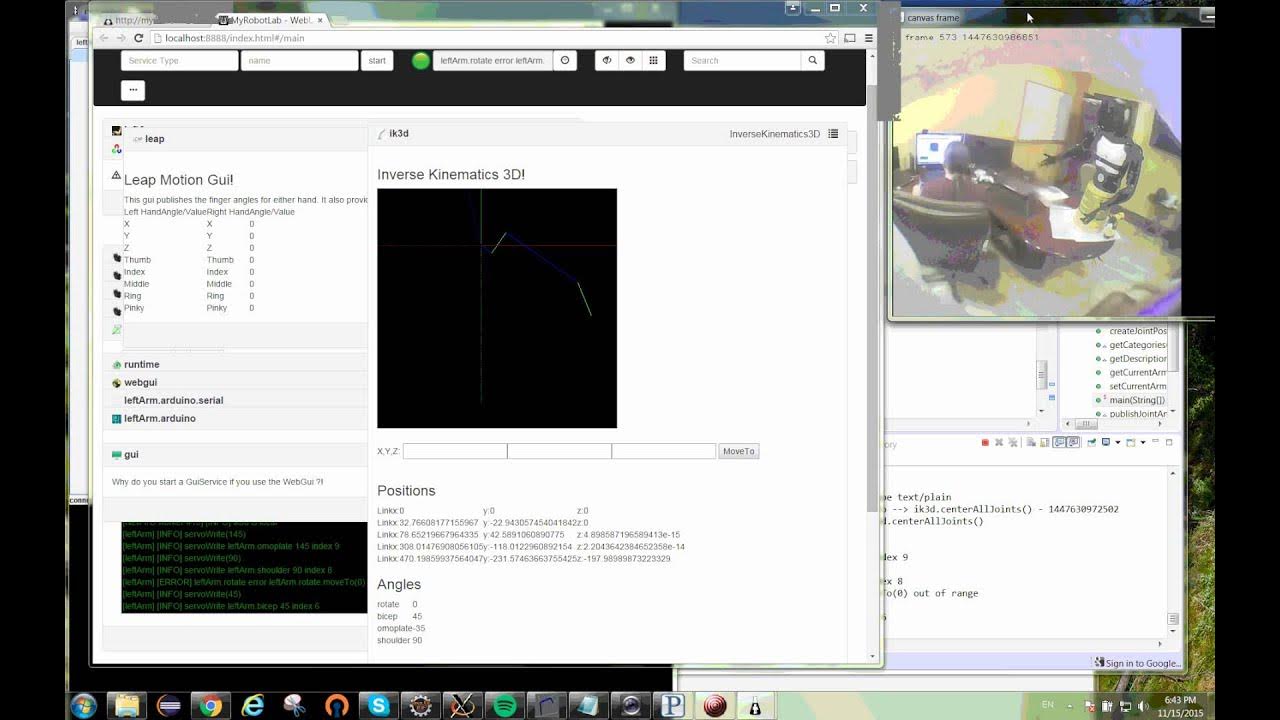 InMoov Inverse Kinematics using MyRobotLab Leap Motion - YouTube