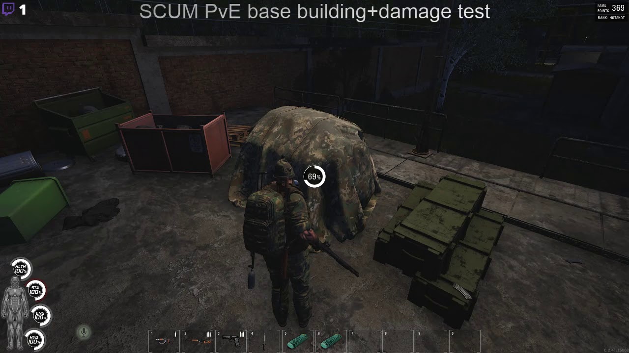 SCUM PvE base building+damage test#2 - YouTube