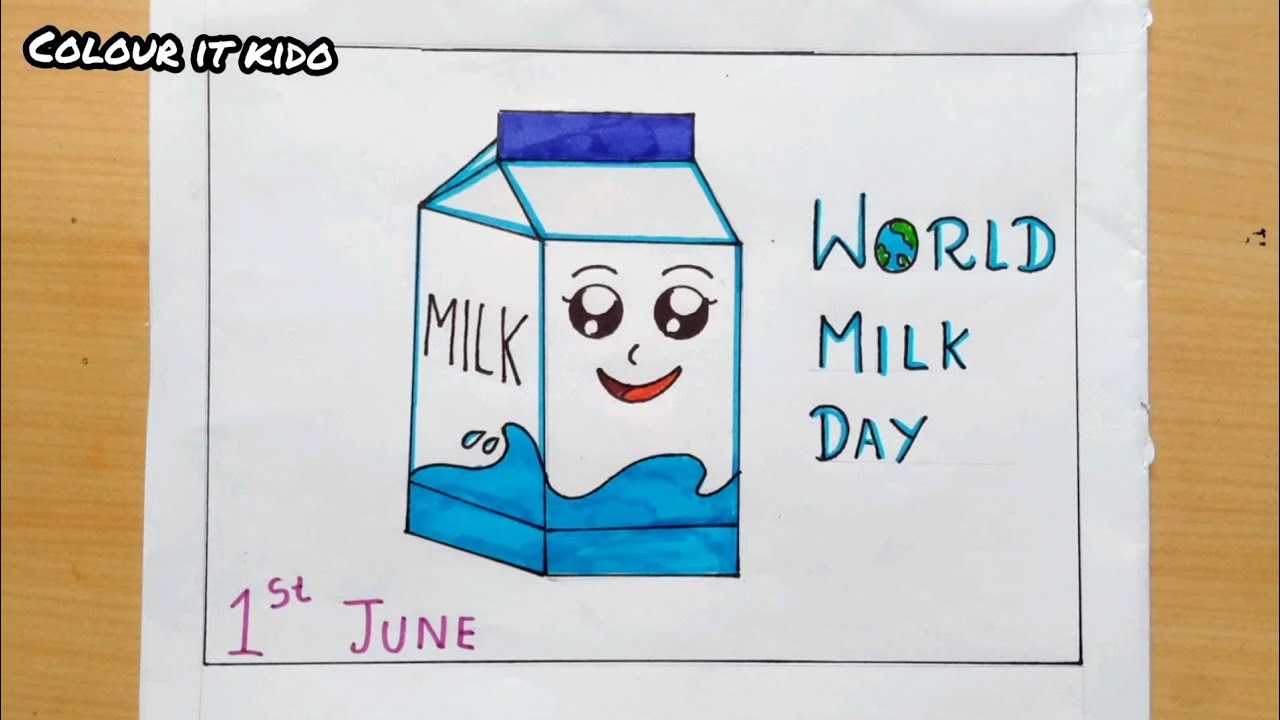 World Milk Day | World Milk Day Drawing | Easy Drawing of World Milk ...