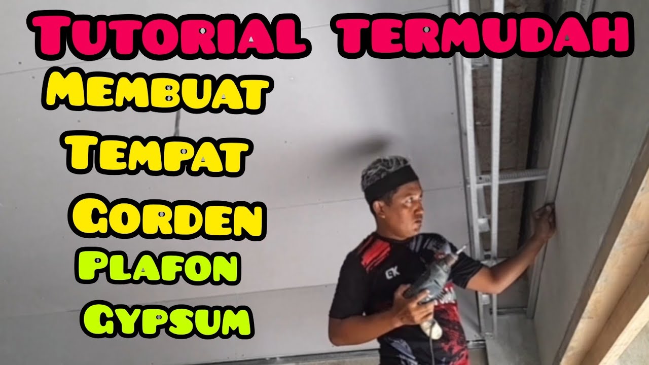 cara mudah membuat box gorden di plafon gypsum | bagi pemula - YouTube