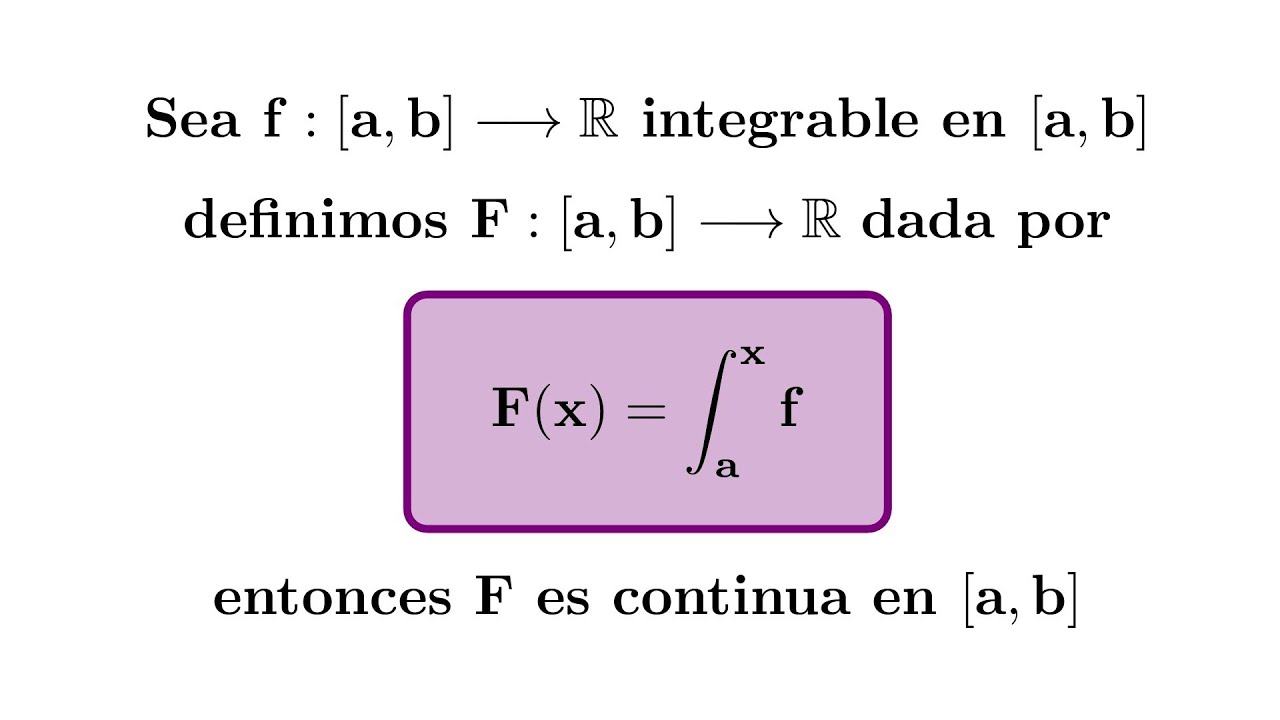 La Integral vista como una Función es Continua | Curso de Cálculo ...