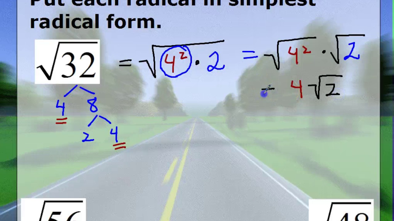 Simplest Radical Form - YouTube