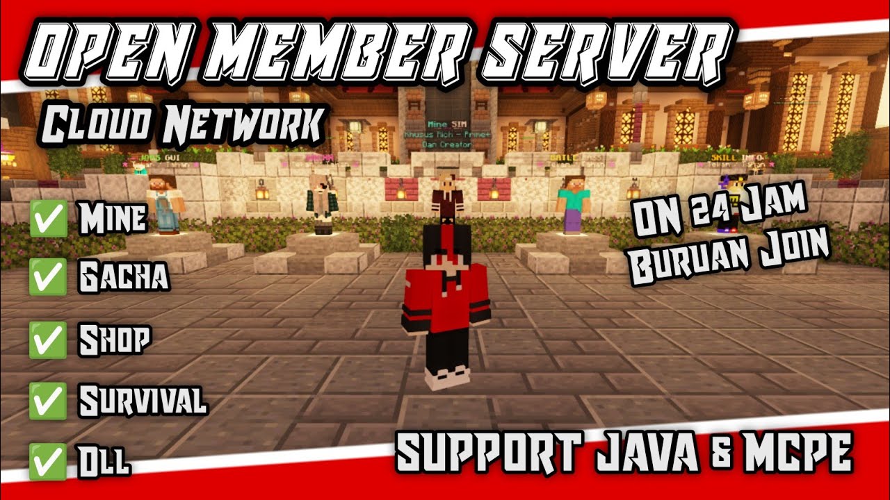 OPEN MEMBER SERVER JAVA & MCPE | Cloud Network - YouTube