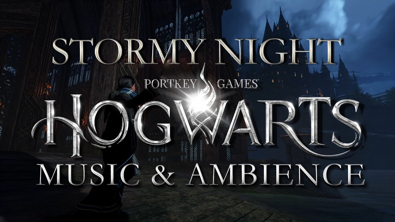 Stormy Night Walk Around Hogwarts with Music | Harry Potter Rain ...