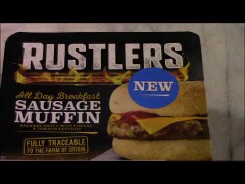 Rustlers Sausage Muffin REVIEW - YouTube