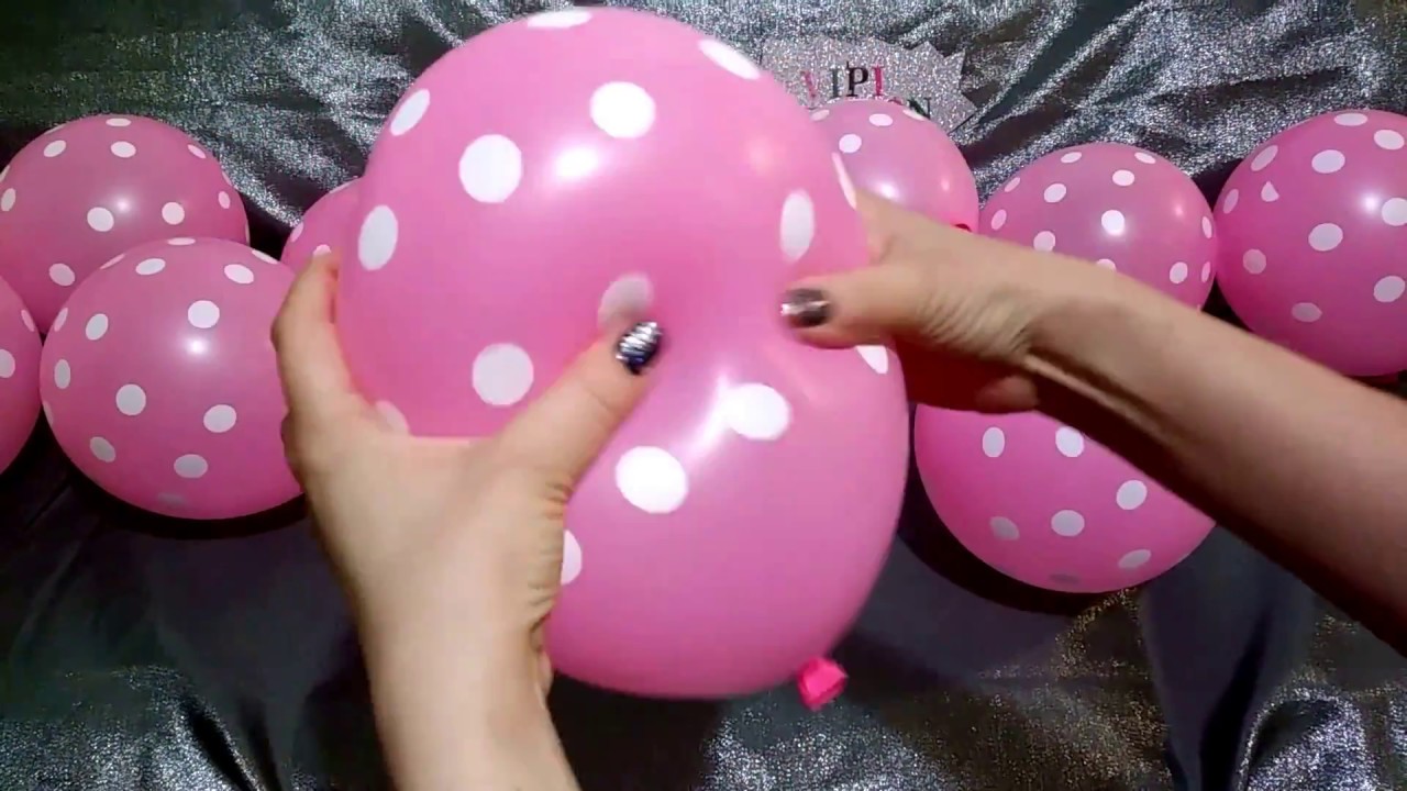 Pink polka dot balloons pop! - YouTube