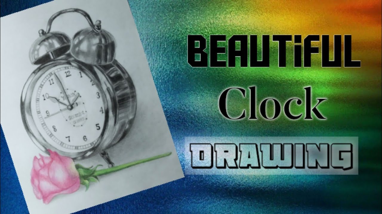 Clock Drawing || Table Clock Drawing || Clock - YouTube