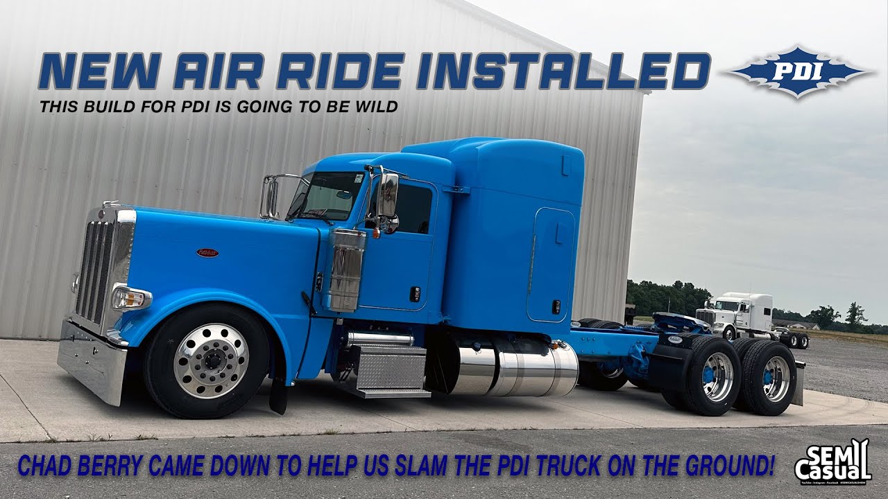 Slammed Air Ride setup on the new Peterbilt 389 for PDI - YouTube