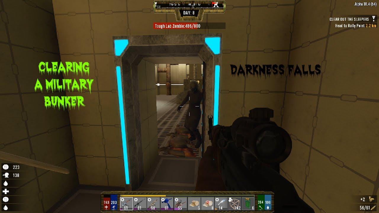 Clearing a Military Bunker - 7 Days to Die - Darkness Falls Off Camera ...
