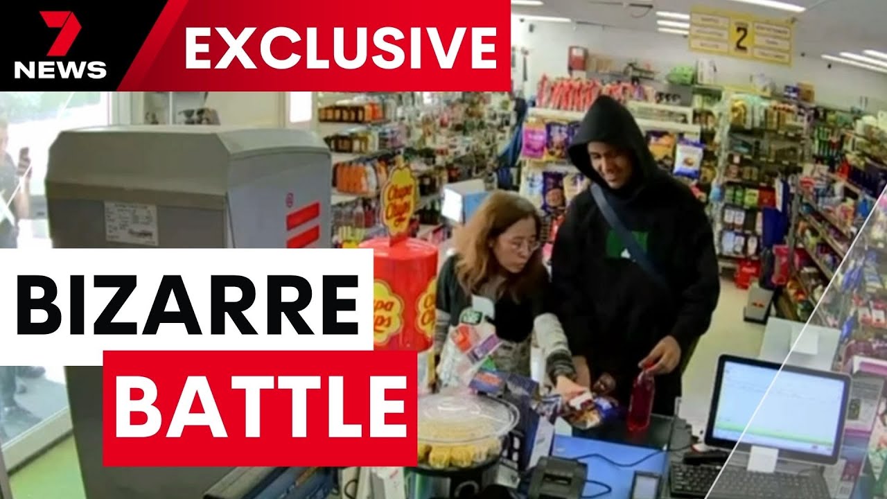 Shopkeeper traps teen thieves inside friendly grocer | 7NEWS - YouTube