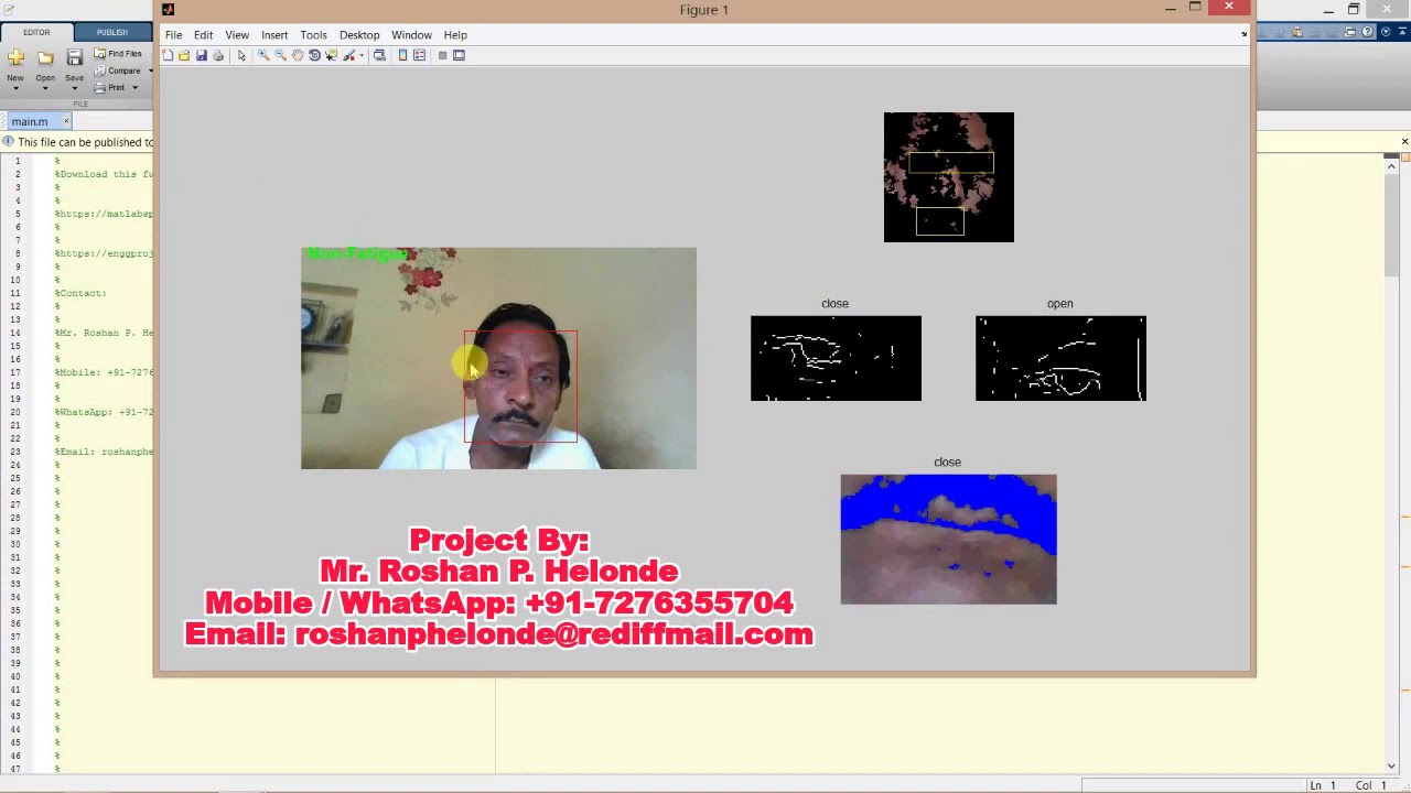 Matlab code for Driver Drowsiness Detection using Image Processing - YouTube
