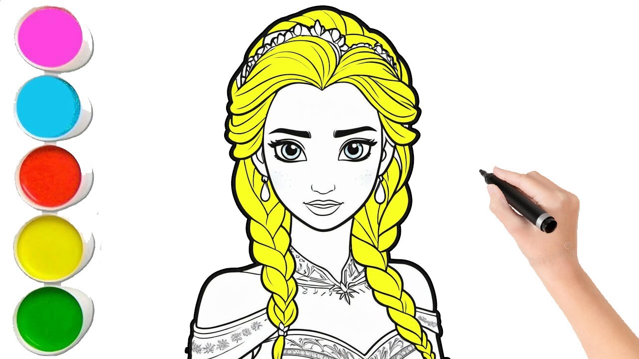 Elsa Princess Drawing || How to Draw Elsa Step by Step || Frozen ...