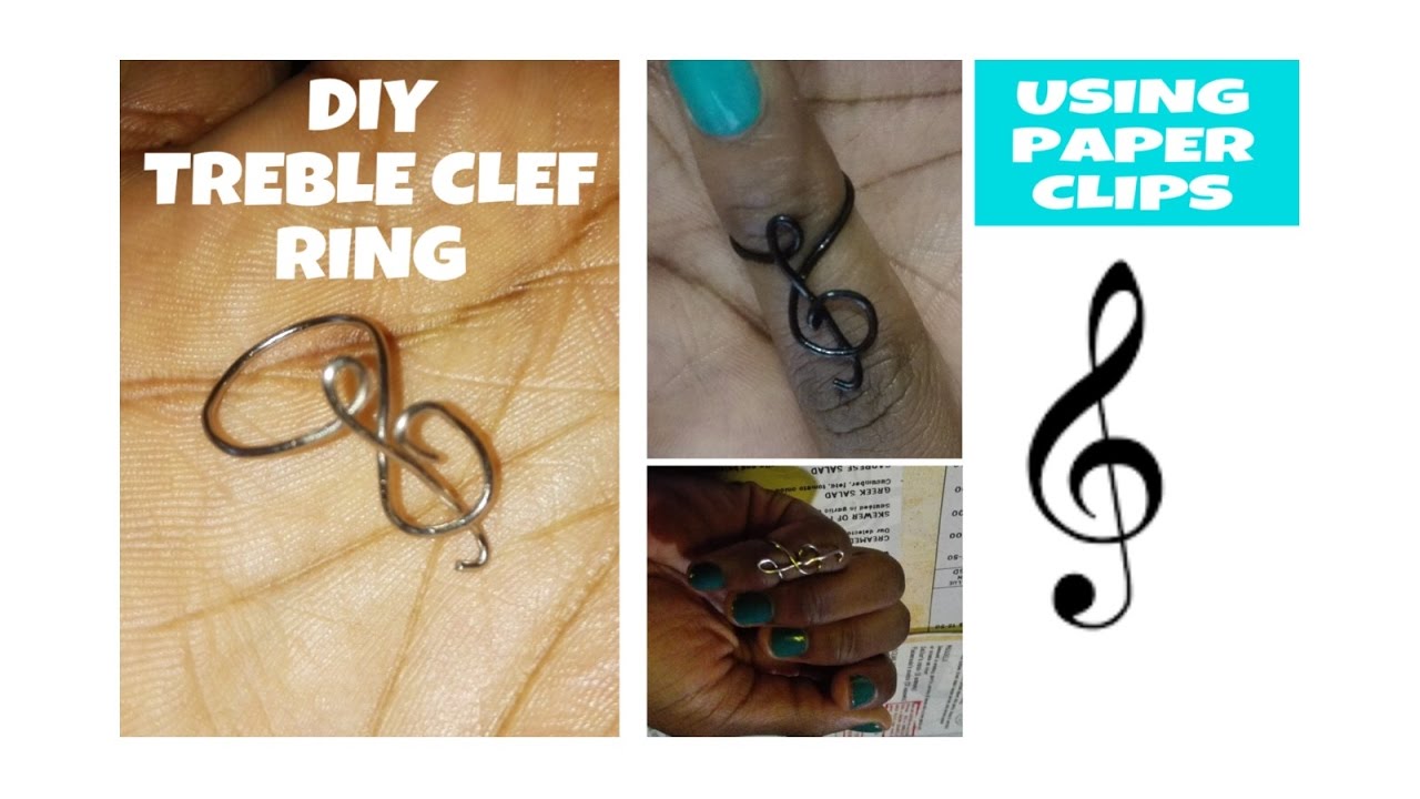 DIY TREBLE CLEF RING USING PAPER CLIPS! (stationery inspired diy) - YouTube