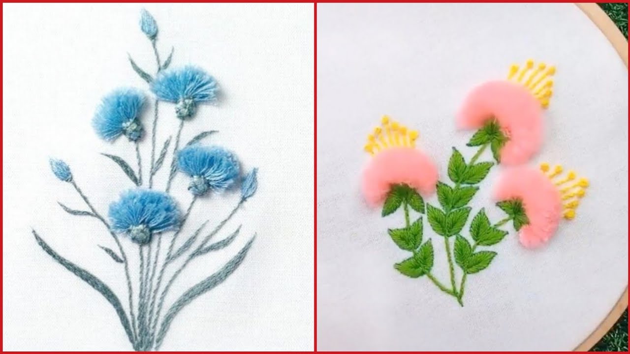 New easy hand work embroidery design/latest fancy flower embroidery ...