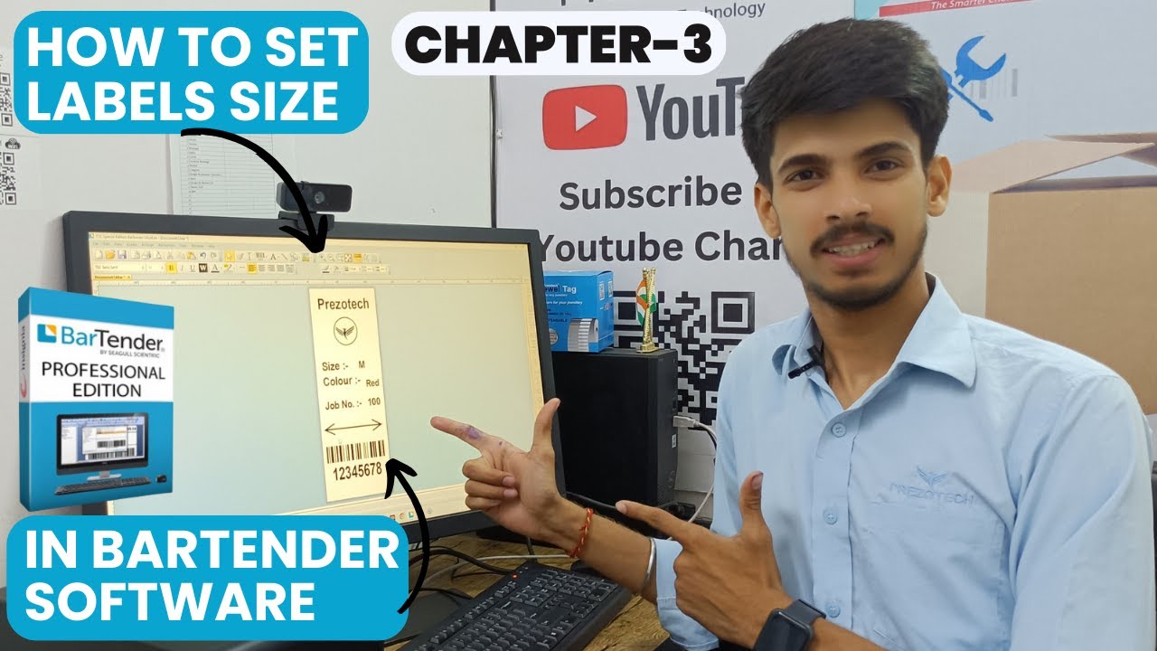 How to set Barcode Labels size in Bartender Labels Designing Software | - YouTube