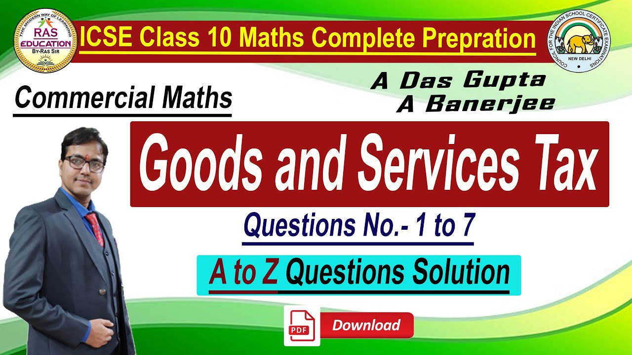 Class 10 GST Maths ICSE || Class 10 icse gst chapter 1 SOLUTION - YouTube