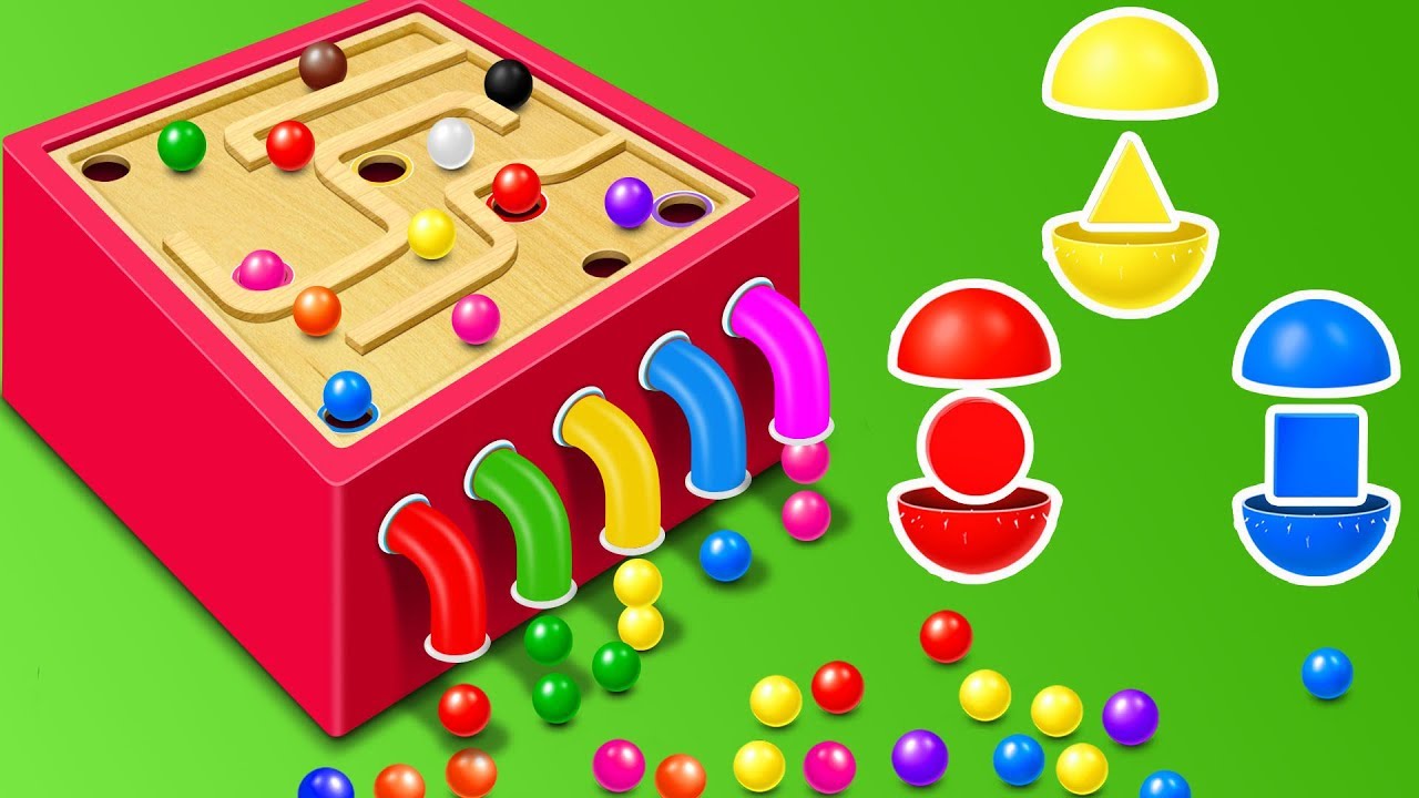 Learn Shapes with Rolling Color Balls | Kids Colors TV - YouTube