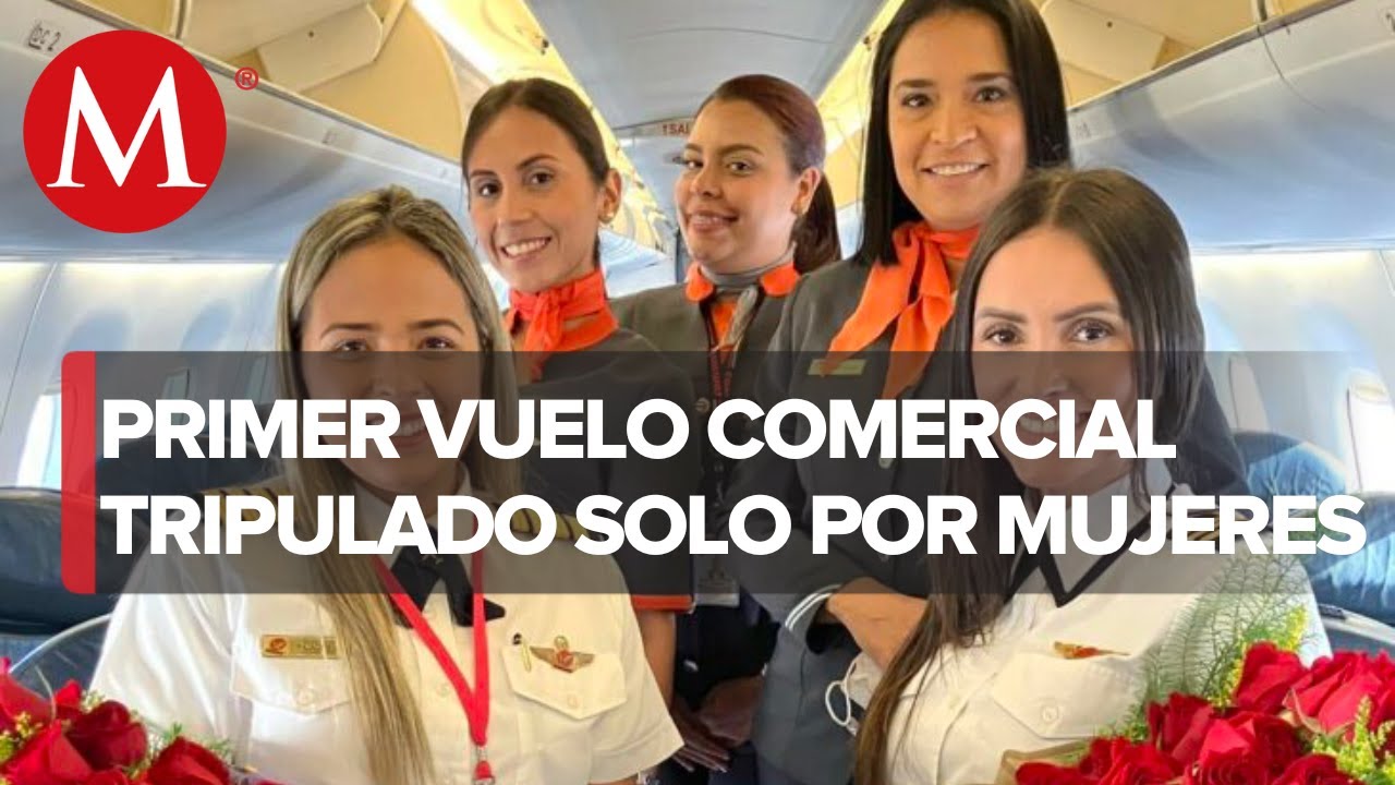 Despega primer avión tripulado sólo por mujeres venezolanas - YouTube